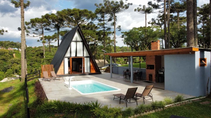 Chalet With Heated Private Pool For 6 Guests - São Bento do Sul