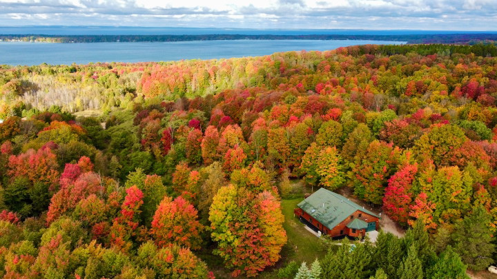 Torch Lake View | Fire Pit & Trails | Modern Cabin - Torch Lake, MI
