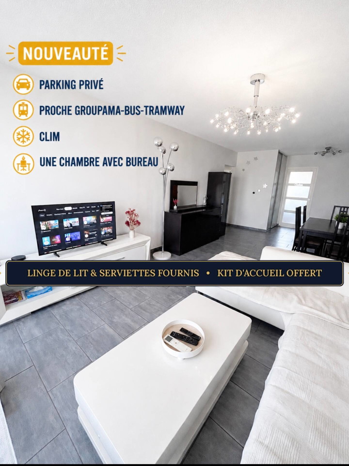 T3 Clim 75m² 2chambres Parking. Groupama-ldlc- - Meyzieu
