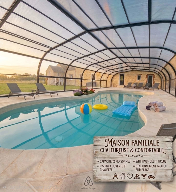 Gîte 12 Pers, Grande Piscine Privative Et Couverte - Bayeux