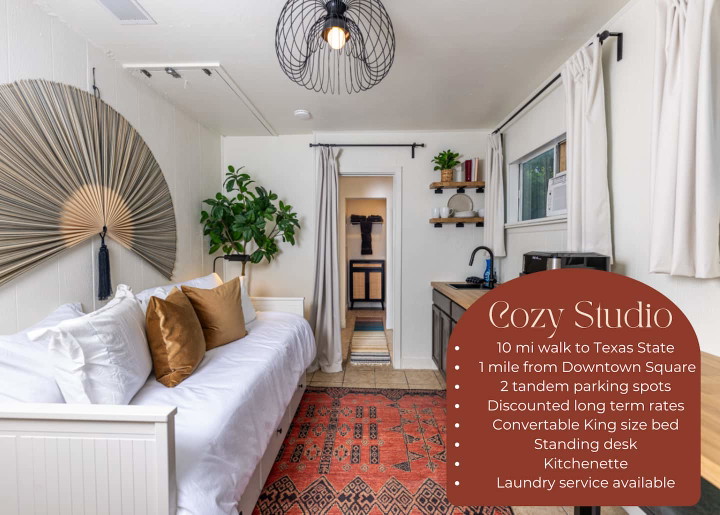 Walk To Tx State: Kitchenette, Parking & Workspace - San Marcos