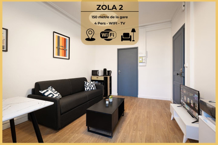 Zola 2 - Chaleureux T2 - Wifi - Gare - 4 Personnes - Le Mans