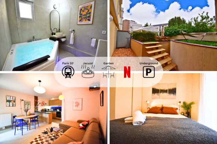 Oasis Parisien Spa, Jardin, Parking 7 Pers - Sarcelles