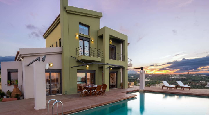 Lux Villa Heated Infinity Pool 500mt To Stalos Beach6 Bdr & 7 Bathrooms - Chania