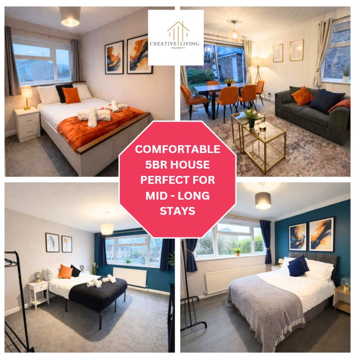 Comfortable 5 Bed | Contractors | Families - Bedford
