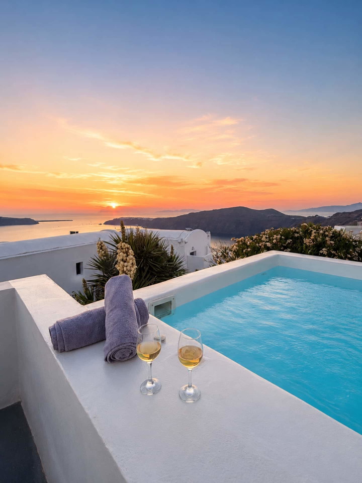Blue & White Residences With Outdoor Jacuzzi - Santorini