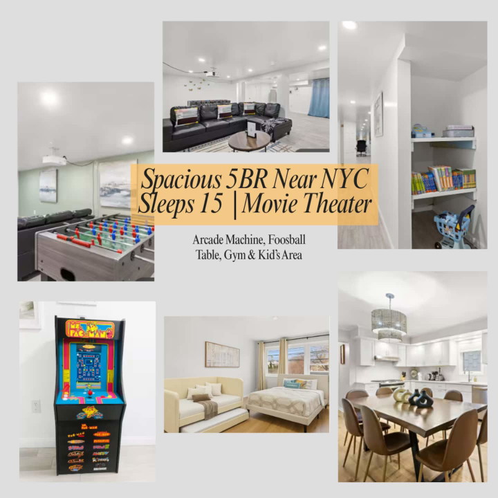 5br Apt | Near Nyc | Sleeps 15 | Movie Room - Bayonne, NJ