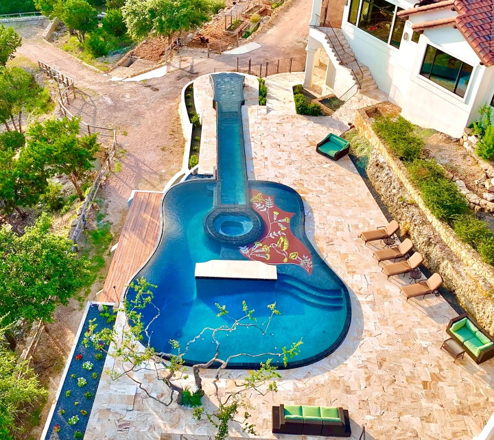 Austin Guitar Pool | 87.5 Ft Guitar Pool - Austin, TX