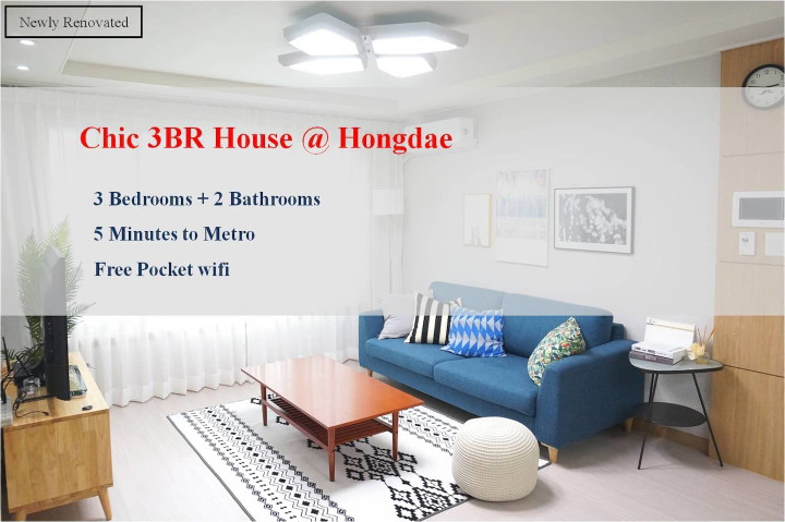 Modern 3br/2ba House @ Hongdae - Seoul