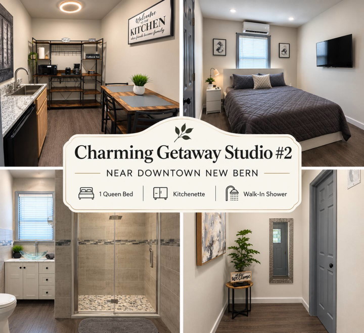 Charming Getaway Studio #2 Near Downtown - New Bern, NC