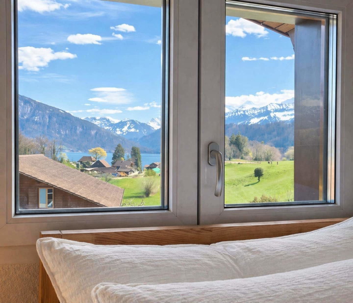 Mountain View Loft Free Parking, Balcony, Ac - Spiez