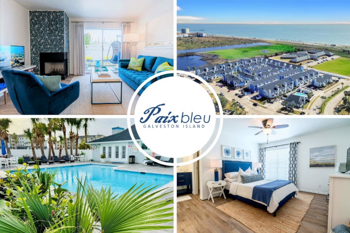 𝐏𝐚𝐢𝐱 𝐁𝐥𝐞𝐮 𝐓𝐨𝐨 Coastal Condo| Pool |Pets - Galveston Island, TX