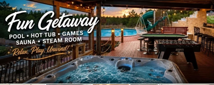 Fun Getaway:pool, Hot Tub, Games, Sauna, Steamroom - Bastrop, TX