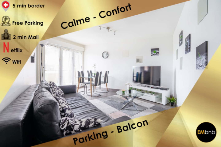 Embnb T200.2 | T2 5min Genève | Balcon - Gaillard