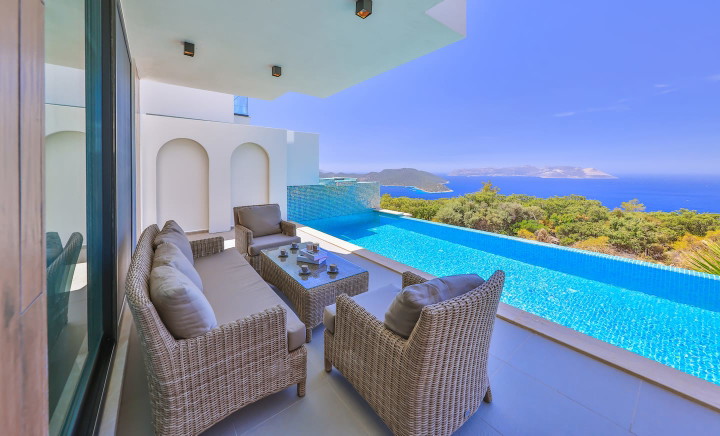 Villa Sky Line - Piscine Privée - Vue Panoramique Sur La Mer - Kaş