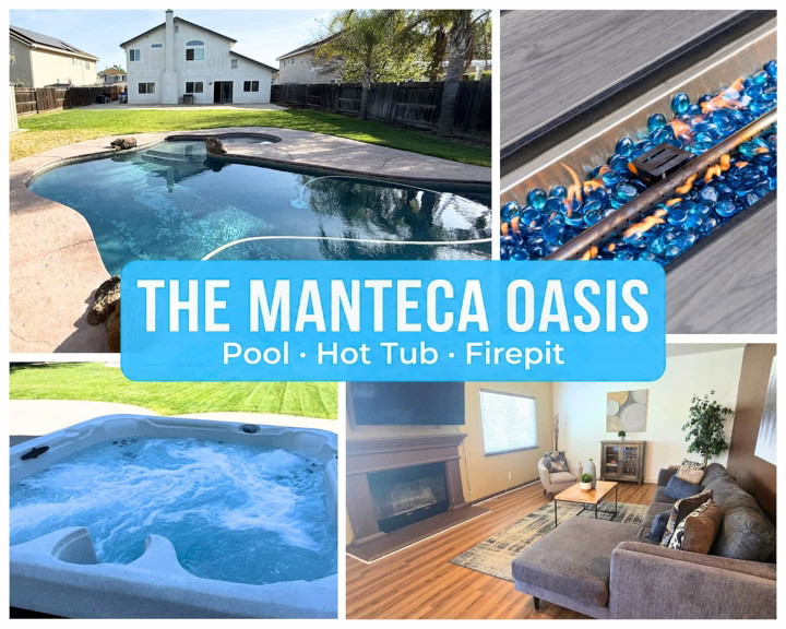 Quiet Manteca 4br Home | Pool, Hot Tub & Fire Pit - Manteca, CA
