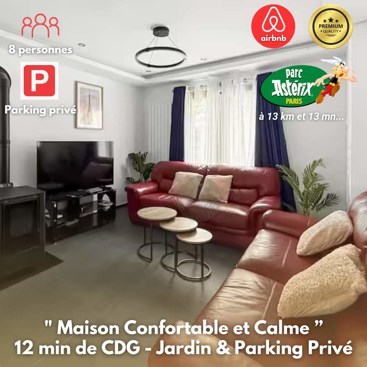 Maison Zen 4 Ch. Près Cdg - Jardin & Parking Privé - Plailly