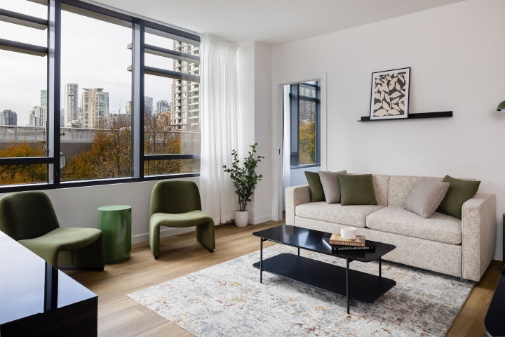 Smithe House, Appartement De Deux Chambres + Bureau - Yaletown - Vancouver
