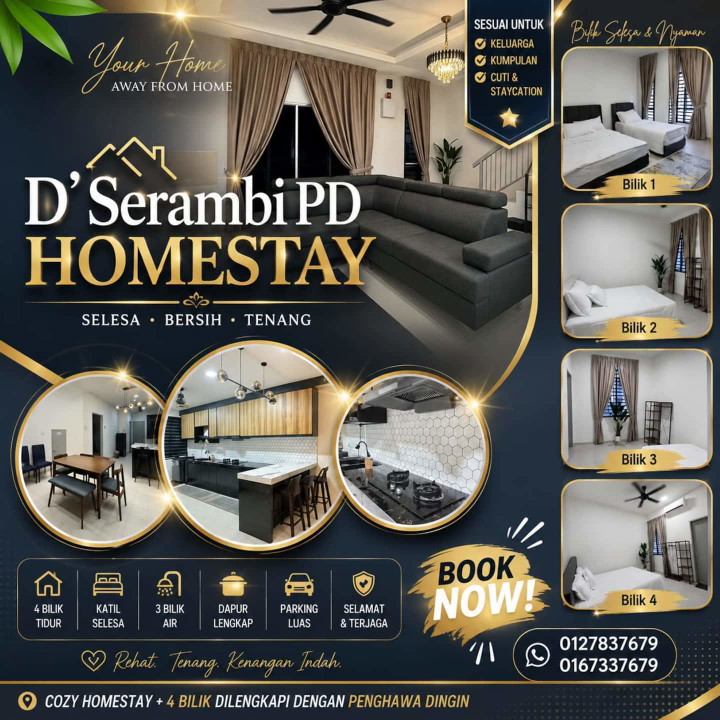 D'serambi Pd Homestay Fully Aircnd 4r5b 10 Pax - Port Dickson