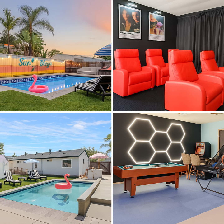 Fun Haus  Movieroom  Games  Hottub  Solar-pool - San Diego, CA