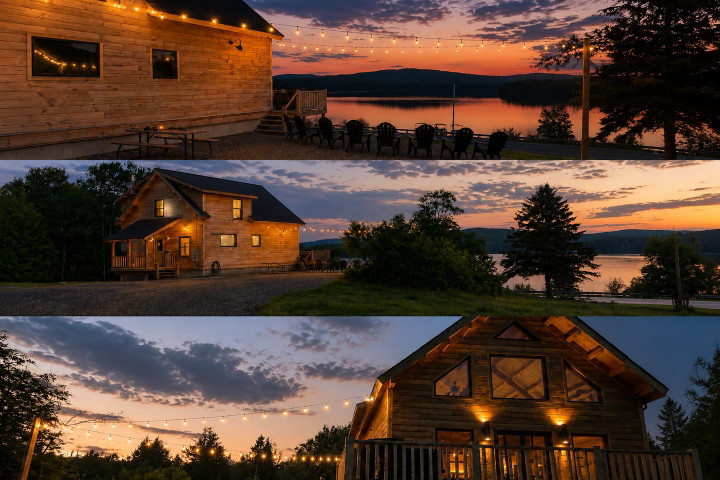 Hot Tub  First Lake Lodge Lake Views  New Cabin - Pittsburg, NH