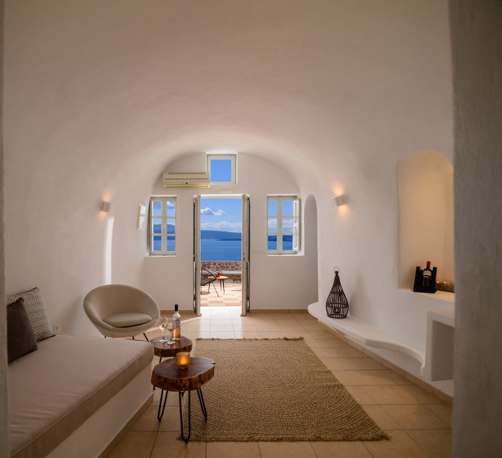 Romantic Cave With Panoramic Caldera View - Oia