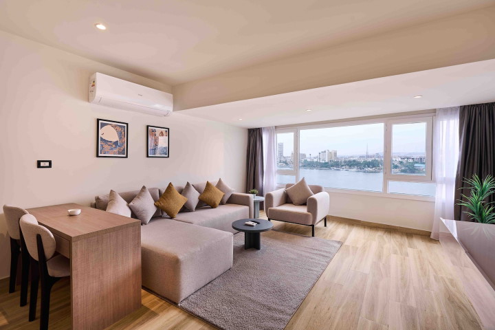 Brassbell Giza Studio Avec Vue Sur Le Nil Près De L'ambassade D'arabie Saoudite - Égypte