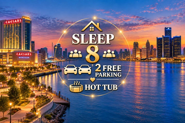 Walk To Caesars Hot Tub Sleeps 8 2 Parking - Windsor, ON, Canada