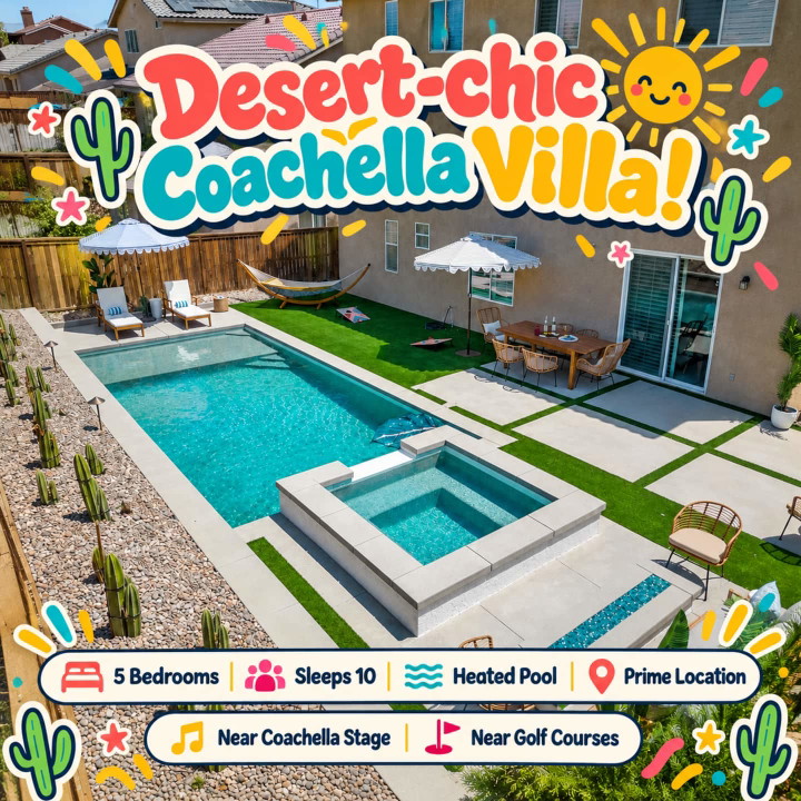 [Trendlng] 5br Pool Villa | Near Festival | Arcade - Coachella, CA