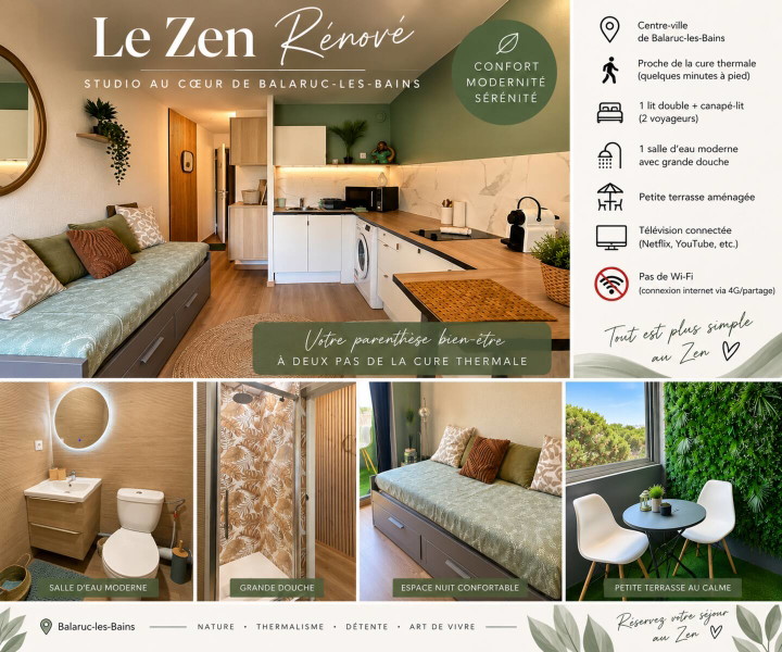 Le Zen Studio Rénové Climatisé Centre - Frontignan