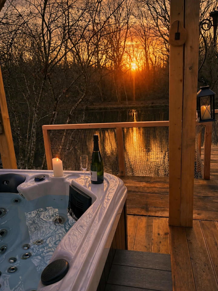 Cabane Spa Luxe Pieds Dans L'eau Nymphéa - Indre