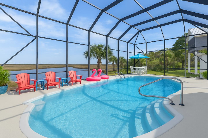 Heated Saltwater Pool Sunset View Balcony Grill - Weeki Wachee, FL