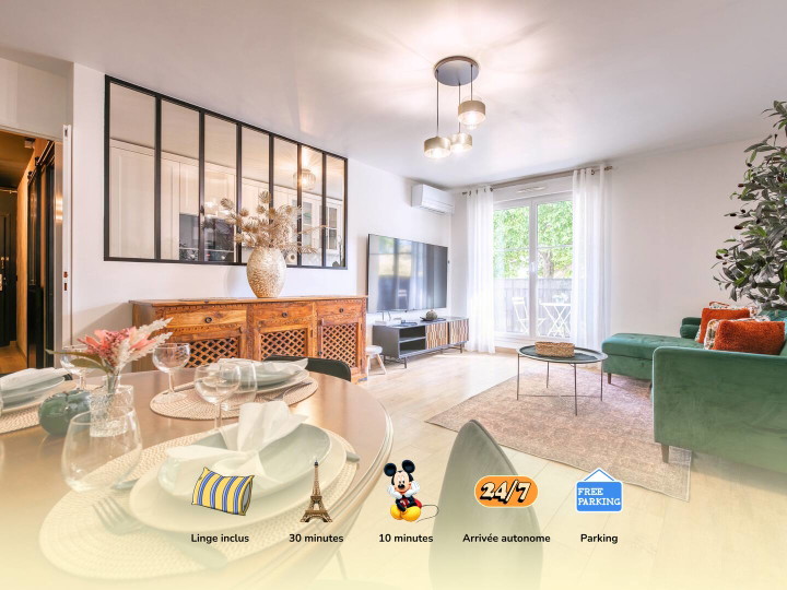 Appartement Cosy Disney Paris  Parking, Rer A - Bussy-Saint-Georges