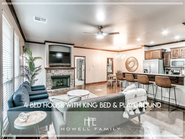 Spacious 4 Bed House With King Bed & Playground - Midwest City, OK