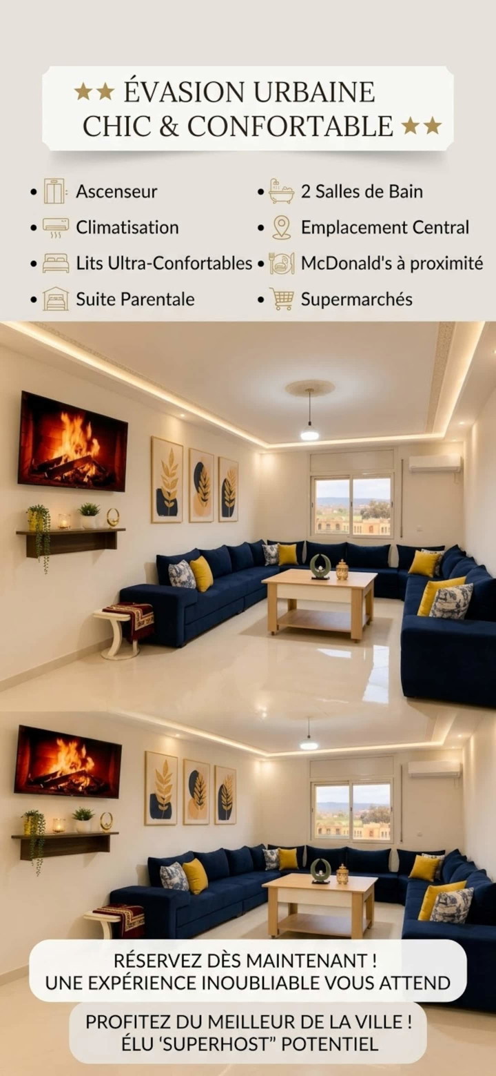 Grand Appartement Ascenseur Wi-fi Option Clim - Oujda
