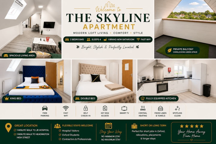 The Skyline Apartment 1 Min Walk To Jr Hospital - Oxford