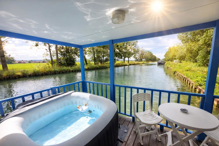 Cottage Flottant Premium Jacuzzi Privé Vue Canal - Saint-Jean-de-Losne
