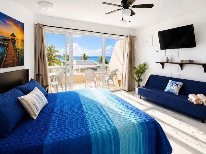 Cozy Beachfront Condo Ocean View Terrace Brisas 03 - Cancún