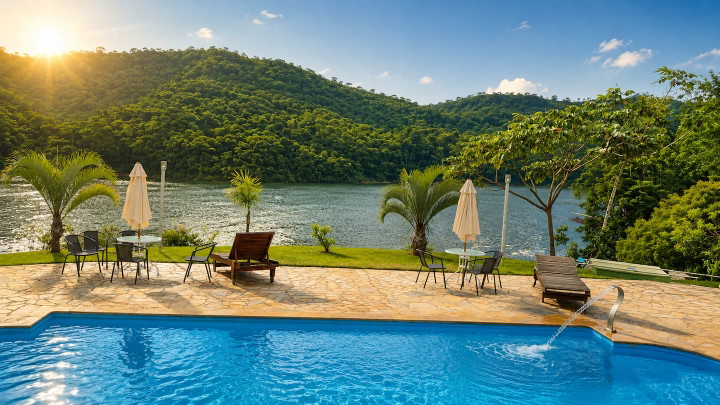 Relaxar Natureza Com Represa E Piscina - Brésil