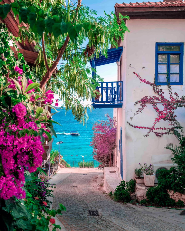 House With Blue Balcony - Kalkan