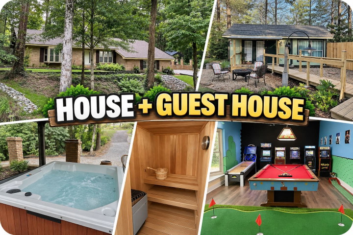 Home & Guesthouse (Pool) Arcade (Hot Tub) Sauna - Hattiesburg, MS