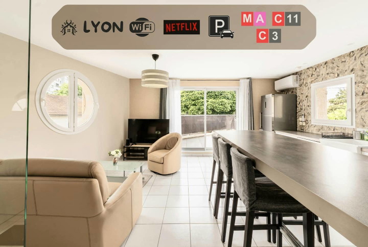 Cosy Hub : Confort Pro, Garage, Proche Transports - Villeurbanne