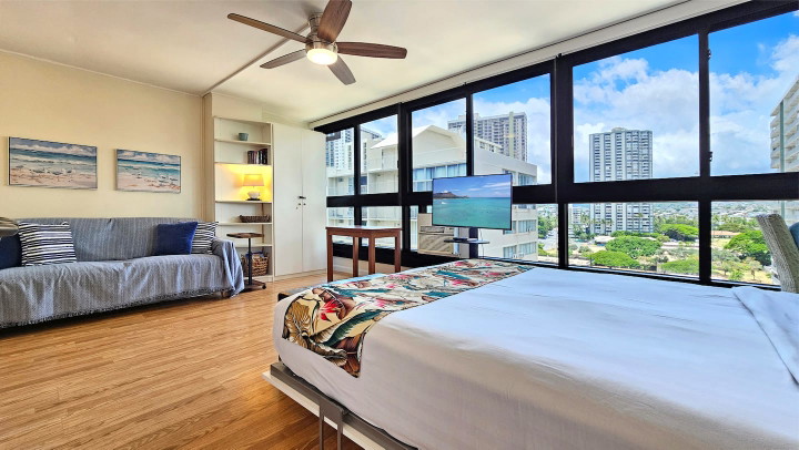 Wg 922 | Queen Murphy Bed Studio W/full Kitchen - Honolulu