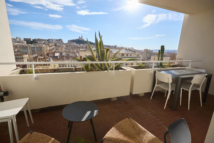Vue Panoramique Notre Dame & Mer  Terrasse - Marseille