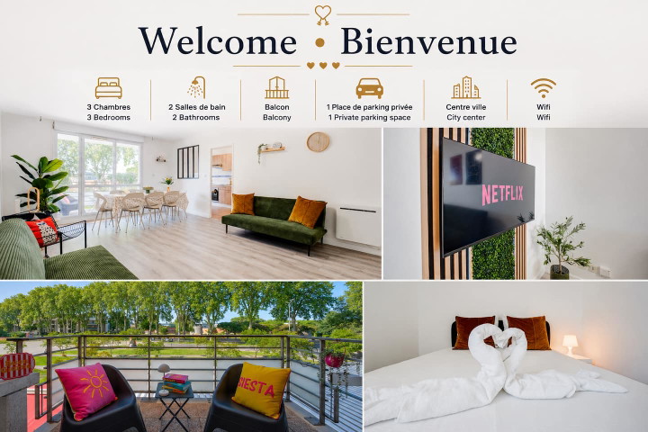 Séjour Familial Ou Pro- Parking- 2 Salles De Bain - Cornebarrieu