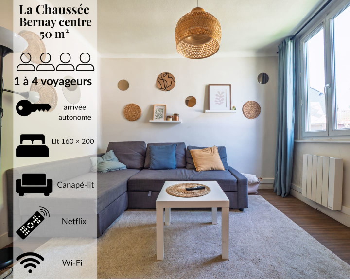 La Chaussée 50 M², Chambre Séparée Et Bureau - Bernay