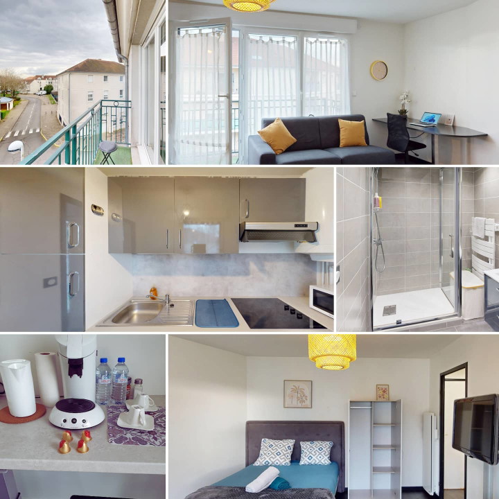 La Perle Bussy · Grand Studio Cosy+balcon/parking - Bussy-Saint-Georges