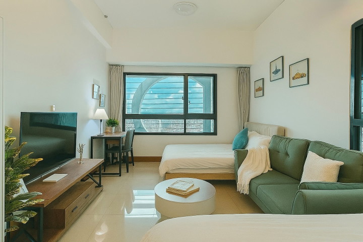 Mrt板橋新埔站1分鐘/明亮美景best View/全新裝潢、3站到西門町/廚房、洗脫烘衣機/月租型 - 반차오 구