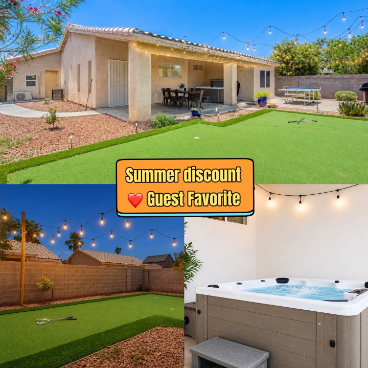 Chic 4br 7 Beds Retreat L Jacuzzi L Arcade Fun - North Las Vegas, NV