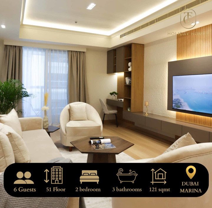 Exquisite 2-bedroom Apartment With Sea View - Dubai